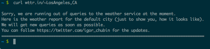 Weather reports from your terminal with curl – Patrick